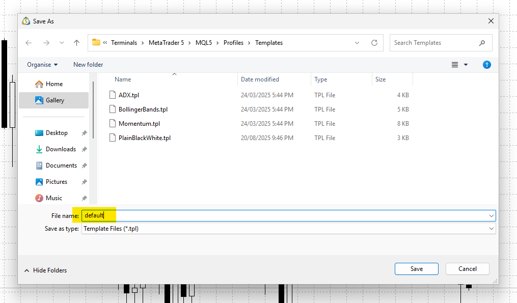 How to Set MT5 Default Template - MT4Gadgets